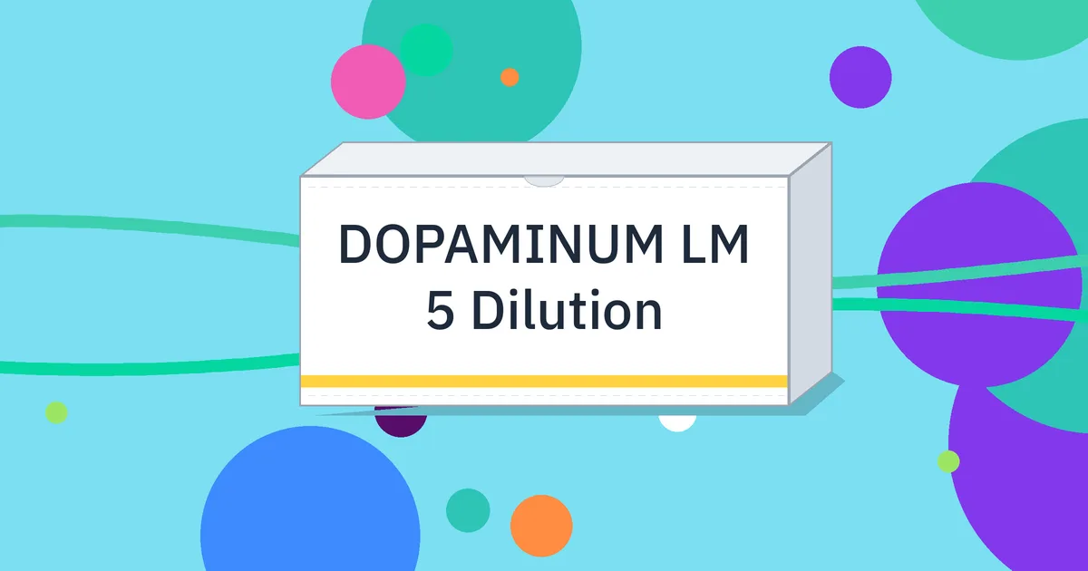 Symbolbild: Packung mit der Aufschrift DOPAMINUM LM 5 Dilution (PZN 12842589) – Verfügbarkeit und Bezug in Apotheken in Frankfurt am Main