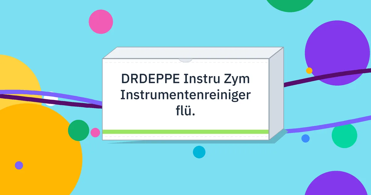 Symbolbild: Packung mit der Aufschrift DRDEPPE Instru Zym Instrumentenreiniger flü. (PZN 18313449) – Verfügbarkeit und Bezug in Apotheken in Frankfurt am Main