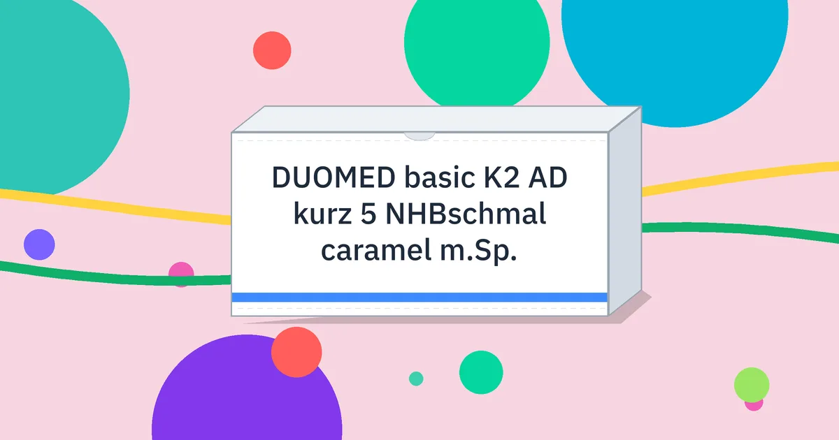Symbolbild: Packung mit der Aufschrift DUOMED basic K2 AD kurz 5 NHBschmal caramel m.Sp. (PZN 20907759) – Verfügbarkeit und Bezug in Apotheken in Frankfurt am Main