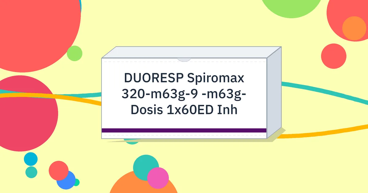Symbolbild: Packung mit der Aufschrift DUORESP Spiromax 320-m63g-9 -m63g-Dosis 1x60ED Inh (PZN 10813224) – Verfügbarkeit und Bezug in Apotheken in Frankfurt am Main