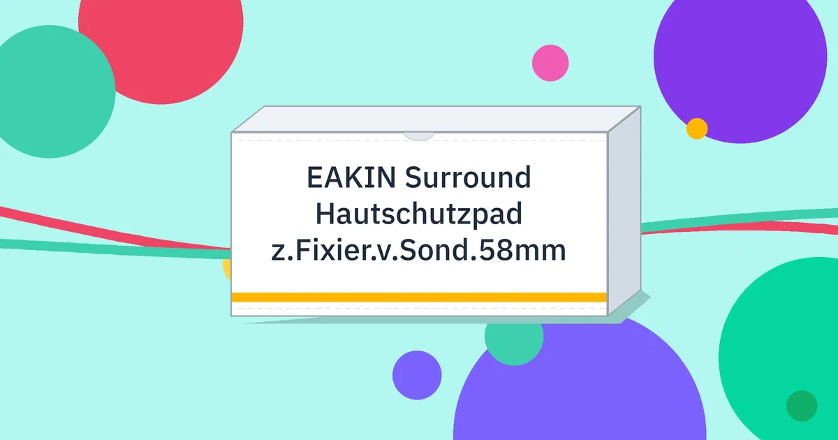 Symbolbild: Packung mit der Aufschrift EAKIN Surround Hautschutzpad z.Fixier.v.Sond.58mm (PZN 06561509) – Verfügbarkeit und Bezug in Apotheken in Frankfurt am Main