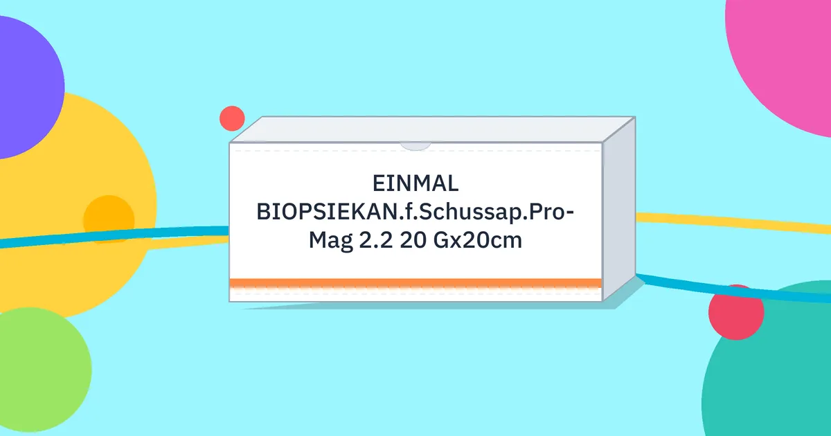 Symbolbild: Packung mit der Aufschrift EINMAL BIOPSIEKAN.f.Schussap.Pro-Mag 2.2 20 Gx20cm (PZN 00282599) – Verfügbarkeit und Bezug in Apotheken in Frankfurt am Main