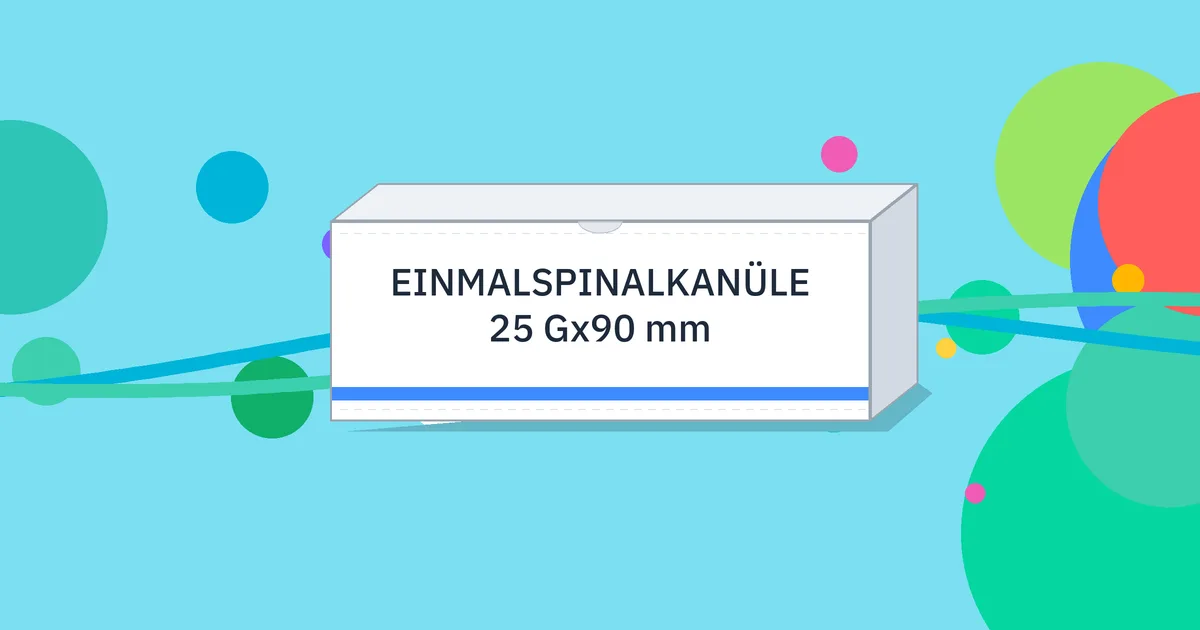 Symbolbild: Packung mit der Aufschrift EINMALSPINALKANÜLE 25 Gx90 mm (PZN 03425444) – Verfügbarkeit und Bezug in Apotheken in Frankfurt am Main