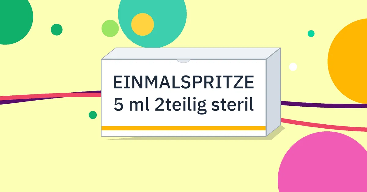 Symbolbild: Packung mit der Aufschrift EINMALSPRITZE 5 ml 2teilig steril (PZN 09307059) – Verfügbarkeit und Bezug in Apotheken in Frankfurt am Main