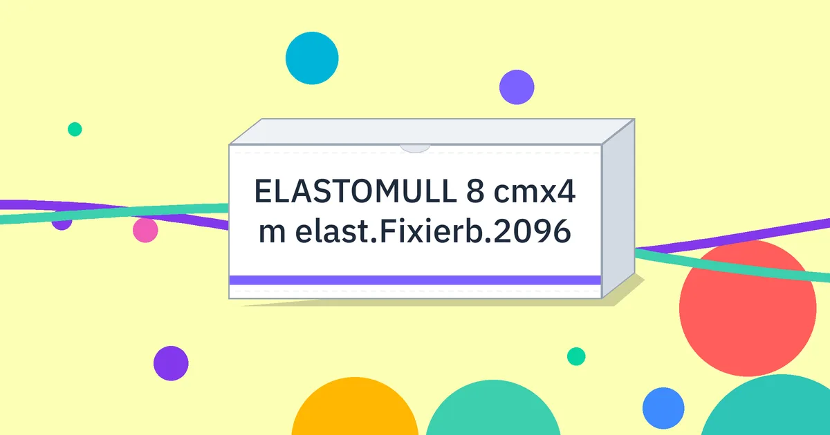 Symbolbild: Packung mit der Aufschrift ELASTOMULL 8 cmx4 m elast.Fixierb.2096 (PZN 01698540) – Verfügbarkeit und Bezug in Apotheken in Frankfurt am Main