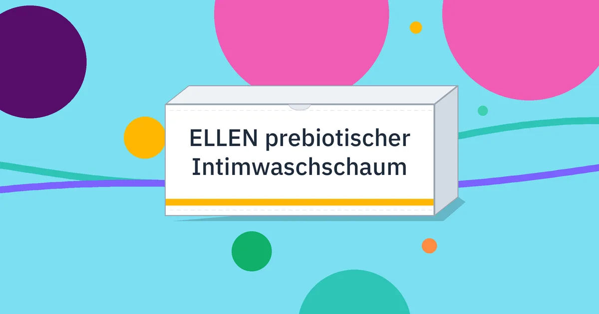 Symbolbild: Packung mit der Aufschrift ELLEN prebiotischer Intimwaschschaum (PZN 18368775) – Verfügbarkeit und Bezug in Apotheken in Frankfurt am Main