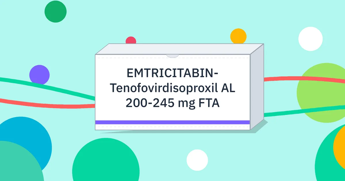Symbolbild: Packung mit der Aufschrift EMTRICITABIN-Tenofovirdisoproxil AL 200-245 mg FTA (PZN 12639339) – Verfügbarkeit und Bezug in Apotheken in Frankfurt am Main