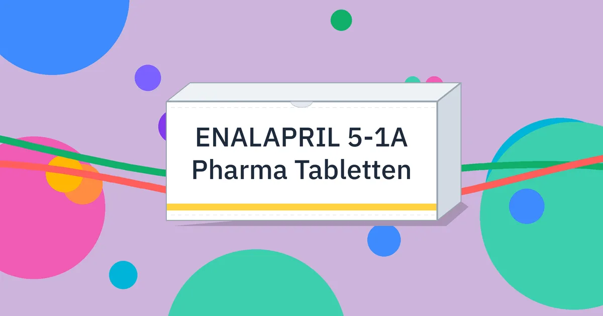 Symbolbild: Packung mit der Aufschrift ENALAPRIL 5-1A Pharma Tabletten (PZN 13568558) – Verfügbarkeit und Bezug in Apotheken in Frankfurt am Main