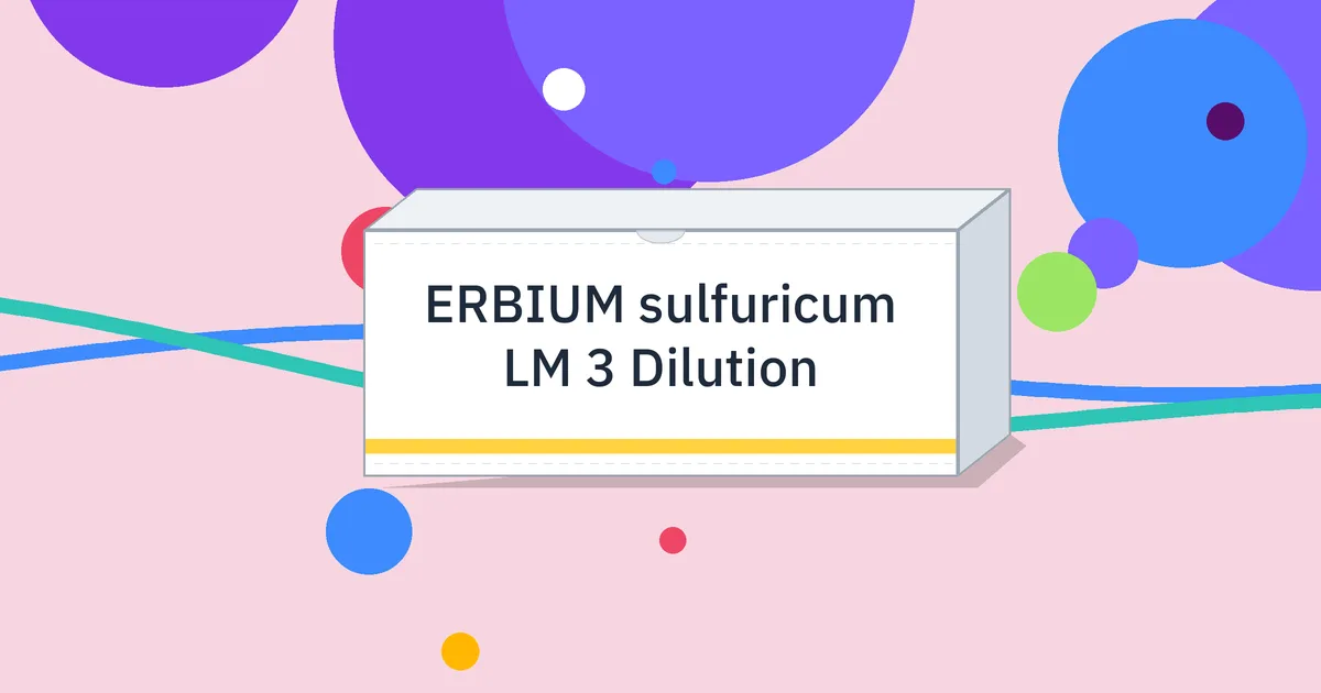 Symbolbild: Packung mit der Aufschrift ERBIUM sulfuricum LM 3 Dilution (PZN 13473786) – Verfügbarkeit und Bezug in Apotheken in Frankfurt am Main