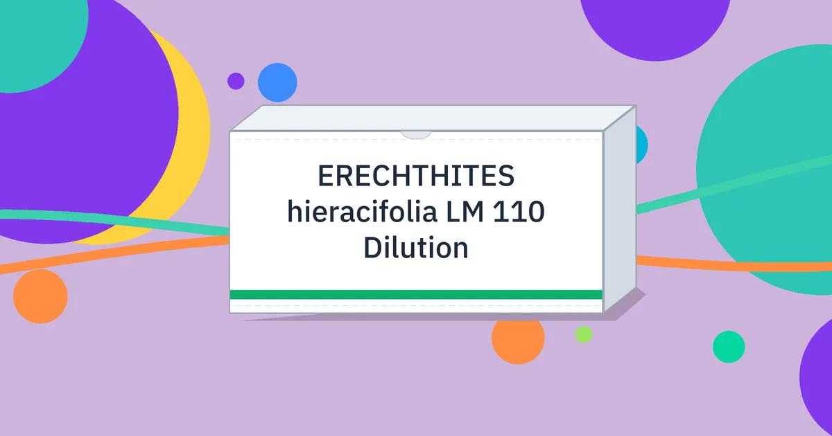 Symbolbild: Packung mit der Aufschrift ERECHTHITES hieracifolia LM 110 Dilution (PZN 13474662) – Verfügbarkeit und Bezug in Apotheken in Frankfurt am Main