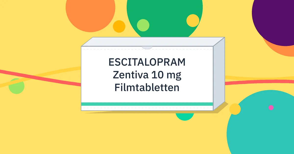 Symbolbild: Packung mit der Aufschrift ESCITALOPRAM Zentiva 10 mg Filmtabletten (PZN 10228885) – Verfügbarkeit und Bezug in Apotheken in Frankfurt am Main