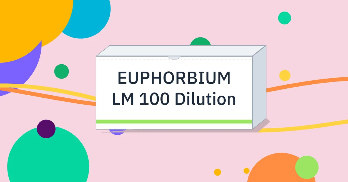 Symbolbild: Packung mit der Aufschrift EUPHORBIUM LM 100 Dilution (PZN 13483508) – Verfügbarkeit und Bezug in Apotheken in Frankfurt am Main