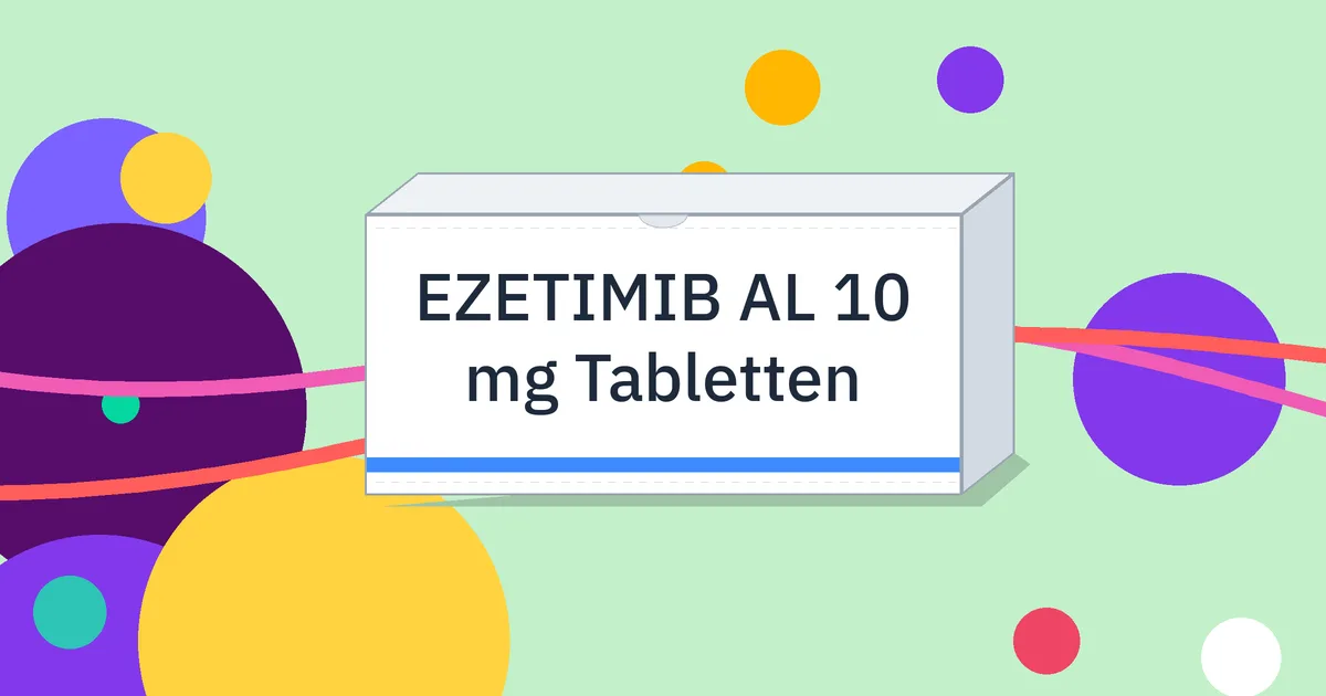 Symbolbild: Packung mit der Aufschrift EZETIMIB AL 10 mg Tabletten (PZN 13651472) – Verfügbarkeit und Bezug in Apotheken in Frankfurt am Main