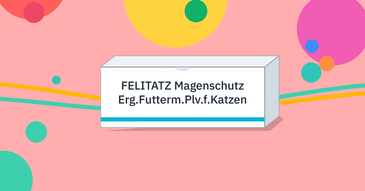 Symbolbild: Packung mit der Aufschrift FELITATZ Magenschutz Erg.Futterm.Plv.f.Katzen (PZN 14350206) – Verfügbarkeit und Bezug in Apotheken in Frankfurt am Main