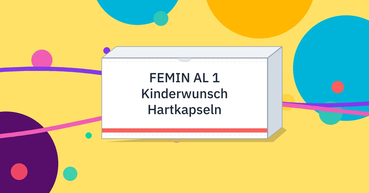Symbolbild: Packung mit der Aufschrift FEMIN AL 1 Kinderwunsch Hartkapseln (PZN 18886501) – Verfügbarkeit und Bezug in Apotheken in Frankfurt am Main