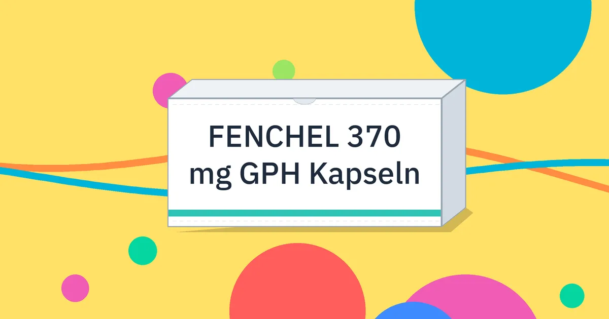 Symbolbild: Packung mit der Aufschrift FENCHEL 370 mg GPH Kapseln (PZN 06922870) – Verfügbarkeit und Bezug in Apotheken in Frankfurt am Main