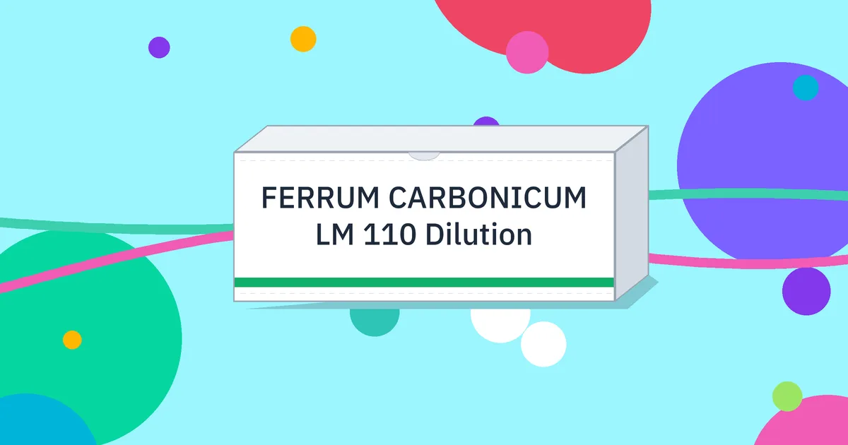 Symbolbild: Packung mit der Aufschrift FERRUM CARBONICUM LM 110 Dilution (PZN 12848267) – Verfügbarkeit und Bezug in Apotheken in Frankfurt am Main