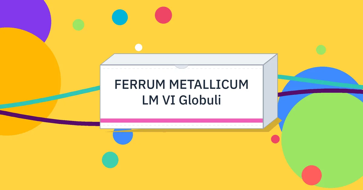Symbolbild: Packung mit der Aufschrift FERRUM METALLICUM LM VI Globuli (PZN 02659217) – Verfügbarkeit und Bezug in Apotheken in Frankfurt am Main