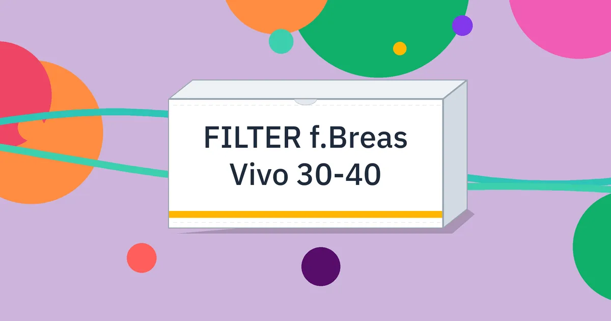 Symbolbild: Packung mit der Aufschrift FILTER f.Breas Vivo 30-40 (PZN 17432459) – Verfügbarkeit und Bezug in Apotheken in Frankfurt am Main