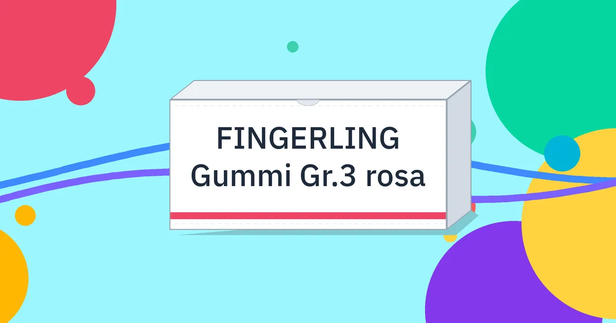 Symbolbild: Packung mit der Aufschrift FINGERLING Gummi Gr.3 rosa (PZN 01726934) – Verfügbarkeit und Bezug in Apotheken in Frankfurt am Main