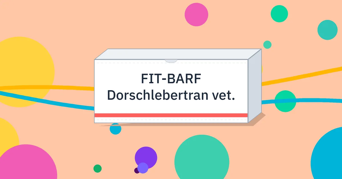 Symbolbild: Packung mit der Aufschrift FIT-BARF Dorschlebertran vet. (PZN 07380661) – Verfügbarkeit und Bezug in Apotheken in Frankfurt am Main