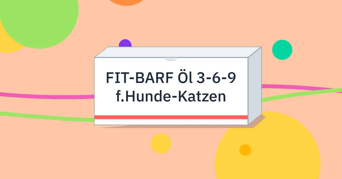 Symbolbild: Packung mit der Aufschrift FIT-BARF Öl 3-6-9 f.Hunde-Katzen (PZN 17997693) – Verfügbarkeit und Bezug in Apotheken in Frankfurt am Main
