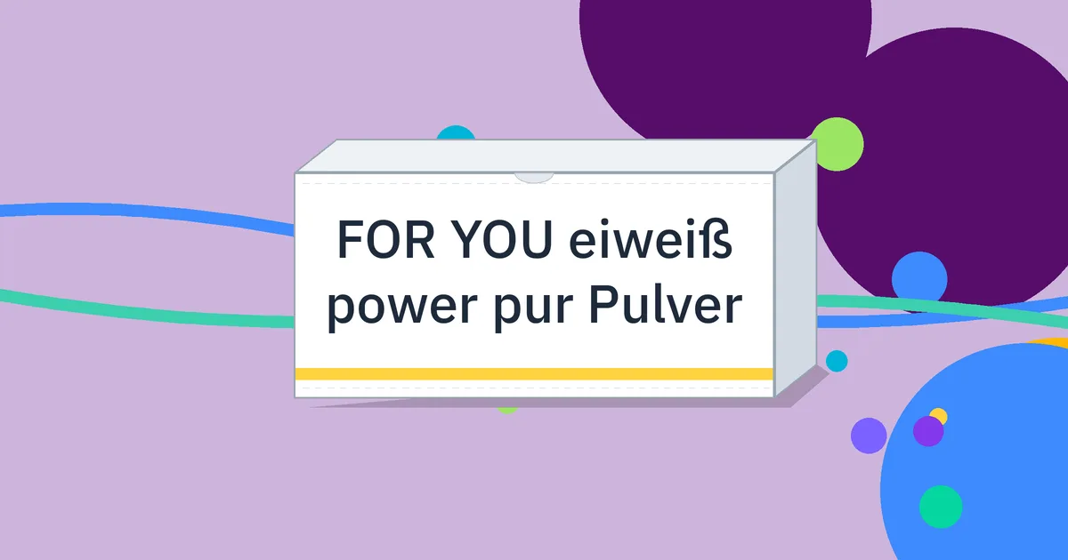 Symbolbild: Packung mit der Aufschrift FOR YOU eiweiß power pur Pulver (PZN 10183680) – Verfügbarkeit und Bezug in Apotheken in Frankfurt am Main