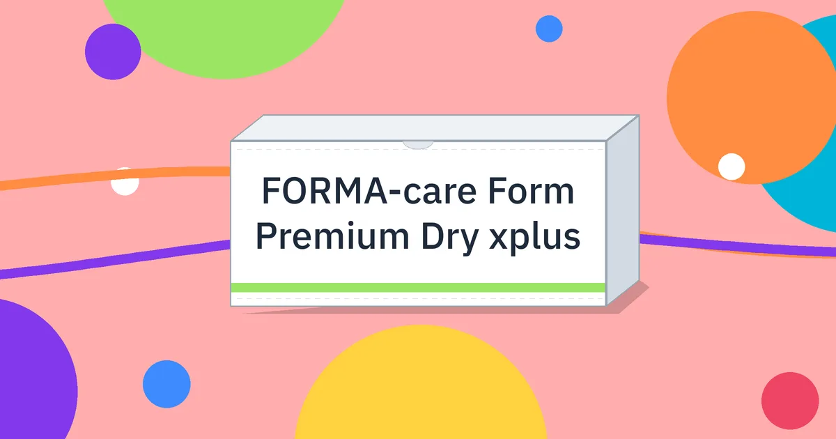 Symbolbild: Packung mit der Aufschrift FORMA-care Form Premium Dry xplus (PZN 08459732) – Verfügbarkeit und Bezug in Apotheken in Frankfurt am Main