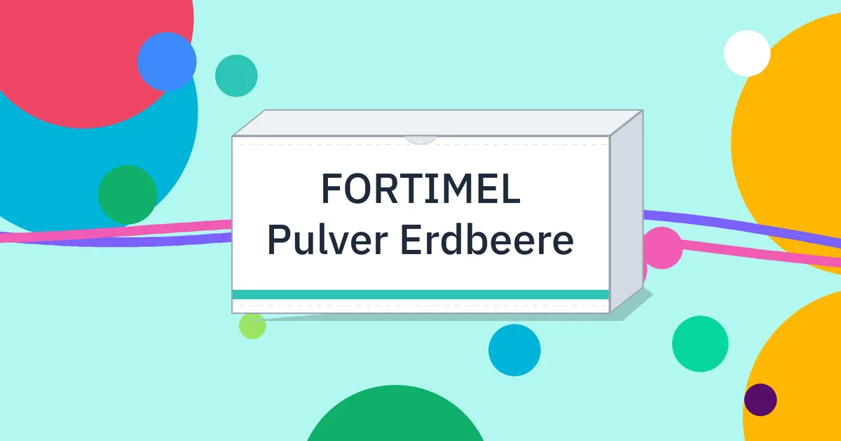 Symbolbild: Packung mit der Aufschrift FORTIMEL Pulver Erdbeere (PZN 11591990) – Verfügbarkeit und Bezug in Apotheken in Frankfurt am Main