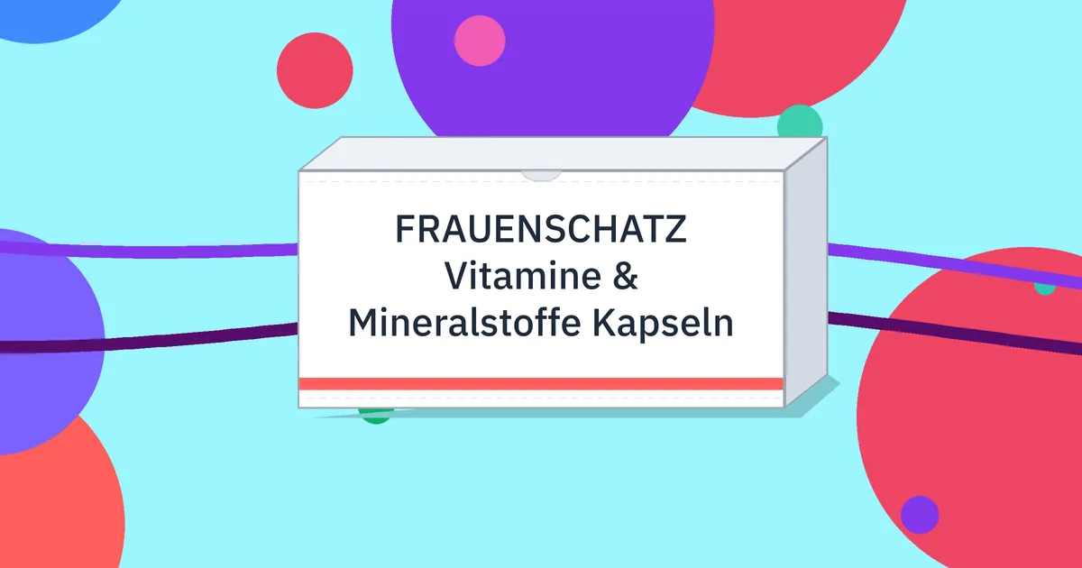 Symbolbild: Packung mit der Aufschrift FRAUENSCHATZ Vitamine & Mineralstoffe Kapseln (PZN 20378568) – Verfügbarkeit und Bezug in Apotheken in Frankfurt am Main
