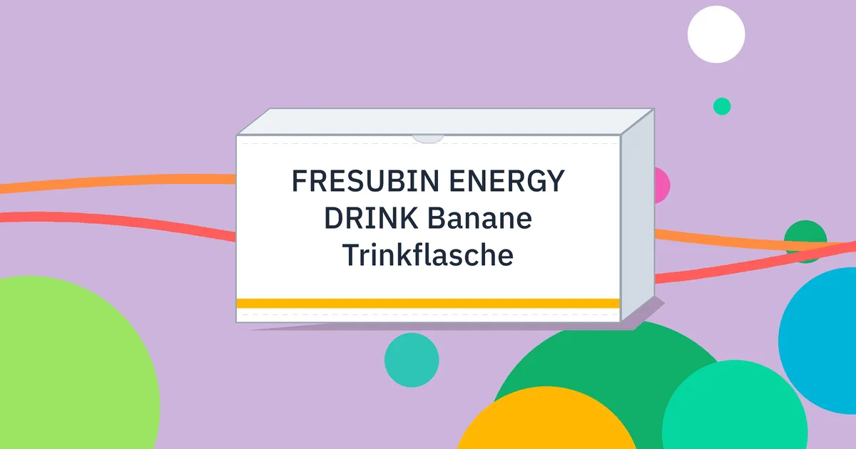 Symbolbild: Packung mit der Aufschrift FRESUBIN ENERGY DRINK Banane Trinkflasche (PZN 20191077) – Verfügbarkeit und Bezug in Apotheken in Frankfurt am Main