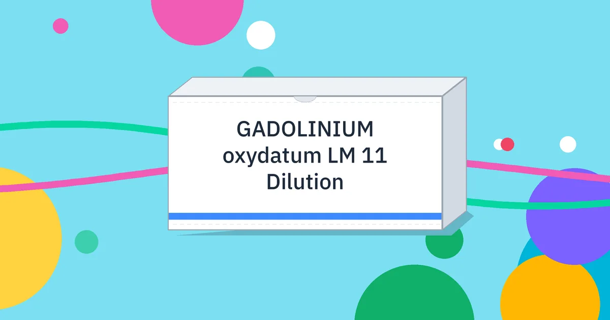 Symbolbild: Packung mit der Aufschrift GADOLINIUM oxydatum LM 11 Dilution (PZN 13494334) – Verfügbarkeit und Bezug in Apotheken in Frankfurt am Main