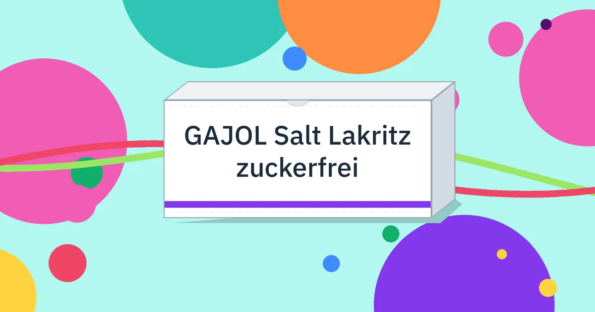 Symbolbild: Packung mit der Aufschrift GAJOL Salt Lakritz zuckerfrei (PZN 10711452) – Verfügbarkeit und Bezug in Apotheken in Frankfurt am Main