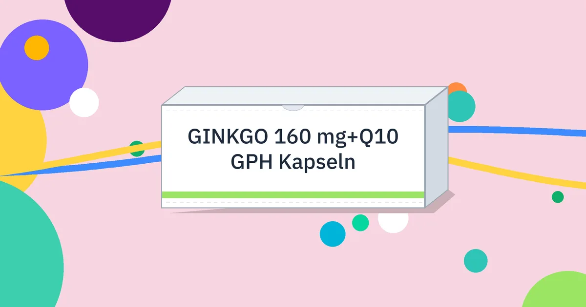 Symbolbild: Packung mit der Aufschrift GINKGO 160 mg+Q10 GPH Kapseln (PZN 07606266) – Verfügbarkeit und Bezug in Apotheken in Frankfurt am Main
