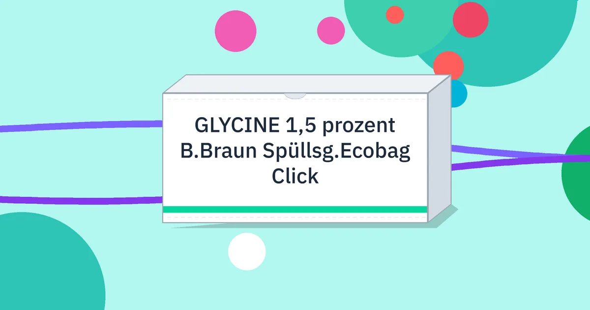 Symbolbild: Packung mit der Aufschrift GLYCINE 1,5 prozent B.Braun Spüllsg.Ecobag Click (PZN 00498336) – Verfügbarkeit und Bezug in Apotheken in Frankfurt am Main