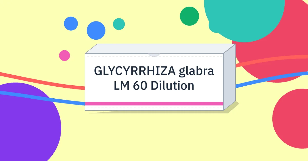 Symbolbild: Packung mit der Aufschrift GLYCYRRHIZA glabra LM 60 Dilution (PZN 12881106) – Verfügbarkeit und Bezug in Apotheken in Frankfurt am Main