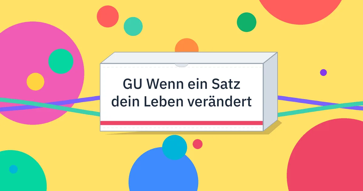 Symbolbild: Packung mit der Aufschrift GU Wenn ein Satz dein Leben verändert (PZN 18909509) – Verfügbarkeit und Bezug in Apotheken in Frankfurt am Main
