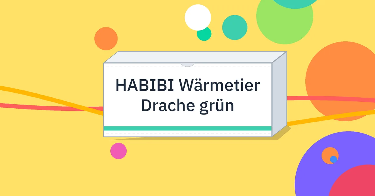 Symbolbild: Packung mit der Aufschrift HABIBI Wärmetier Drache grün (PZN 15747325) – Verfügbarkeit und Bezug in Apotheken in Frankfurt am Main