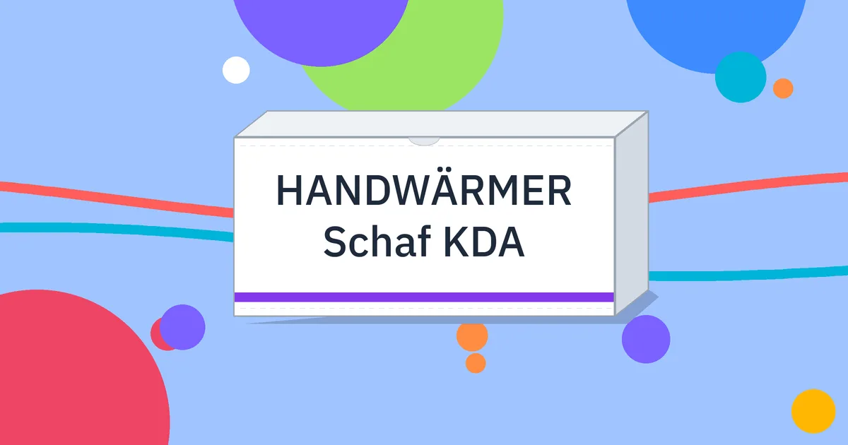 Symbolbild: Packung mit der Aufschrift HANDWÄRMER Schaf KDA (PZN 10409144) – Verfügbarkeit und Bezug in Apotheken in Frankfurt am Main