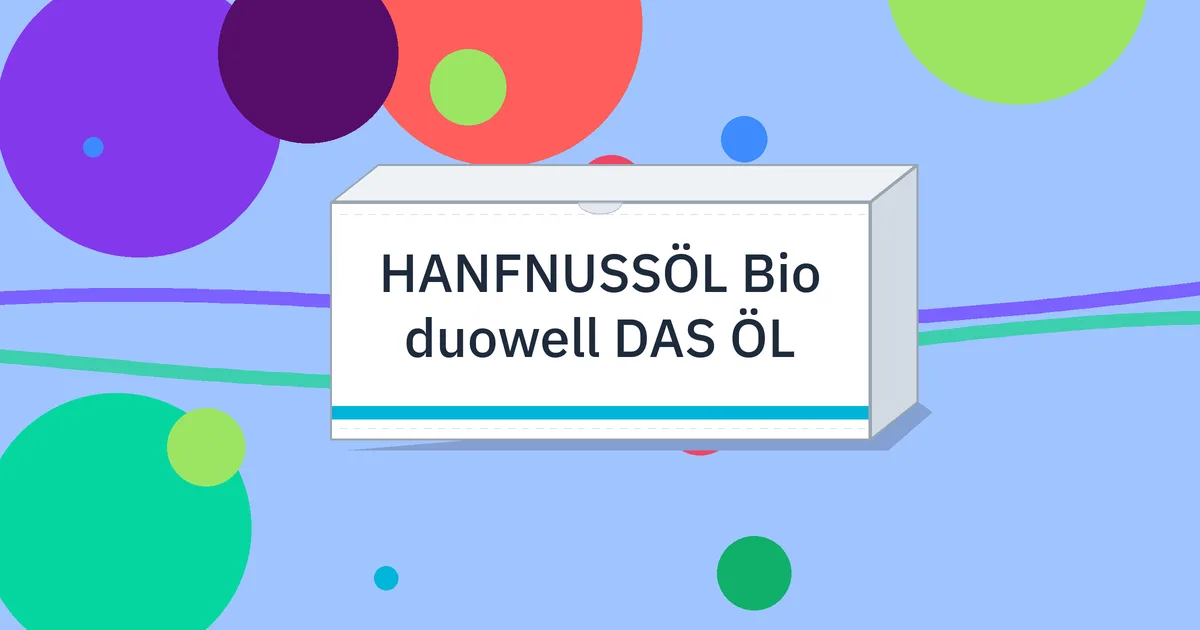 Symbolbild: Packung mit der Aufschrift HANFNUSSÖL Bio duowell DAS ÖL (PZN 11538576) – Verfügbarkeit und Bezug in Apotheken in Frankfurt am Main