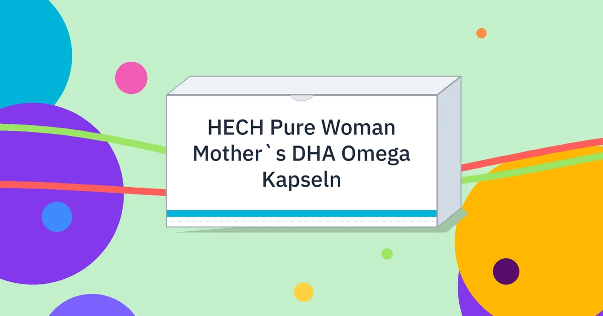 Symbolbild: Packung mit der Aufschrift HECH Pure Woman Mother`s DHA Omega Kapseln (PZN 13336049) – Verfügbarkeit und Bezug in Apotheken in Frankfurt am Main