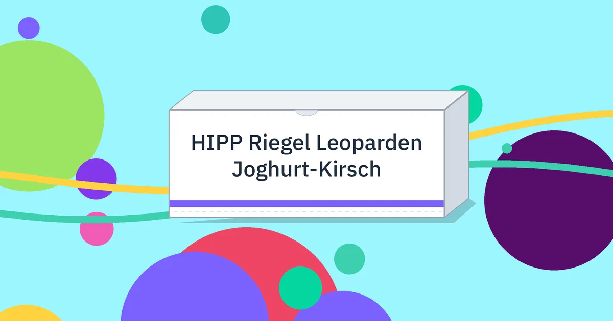 Symbolbild: Packung mit der Aufschrift HIPP Riegel Leoparden Joghurt-Kirsch (PZN 19657895) – Verfügbarkeit und Bezug in Apotheken in Frankfurt am Main