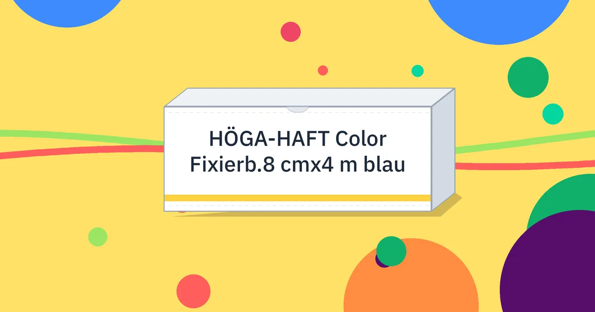Symbolbild: Packung mit der Aufschrift HÖGA-HAFT Color Fixierb.8 cmx4 m blau (PZN 10933170) – Verfügbarkeit und Bezug in Apotheken in Frankfurt am Main