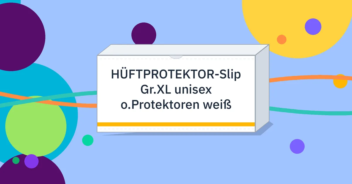 Symbolbild: Packung mit der Aufschrift HÜFTPROTEKTOR-Slip Gr.XL unisex o.Protektoren weiß (PZN 14268143) – Verfügbarkeit und Bezug in Apotheken in Frankfurt am Main