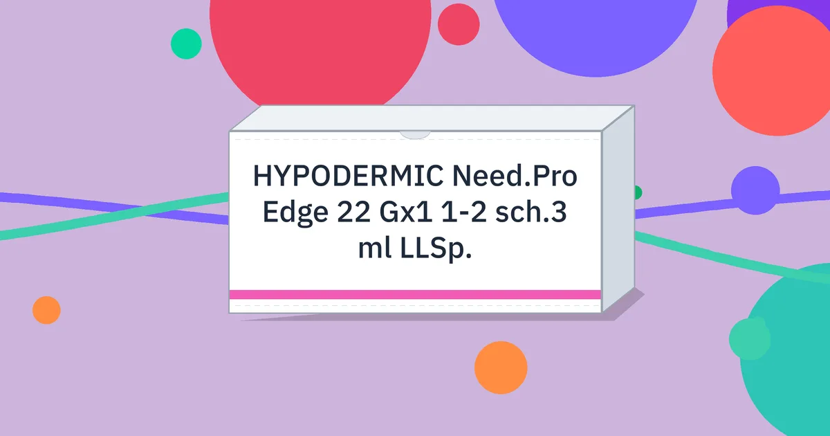 Symbolbild: Packung mit der Aufschrift HYPODERMIC Need.Pro Edge 22 Gx1 1-2 sch.3 ml LLSp. (PZN 09104818) – Verfügbarkeit und Bezug in Apotheken in Frankfurt am Main