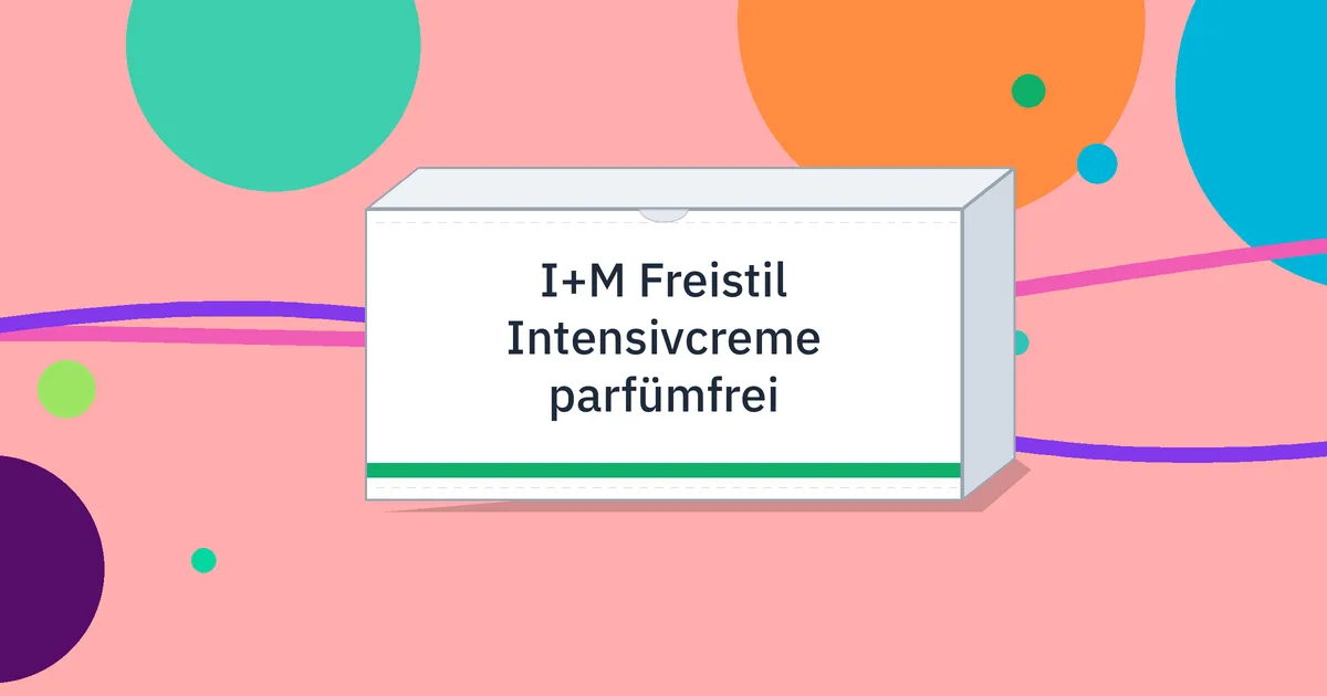 Symbolbild: Packung mit der Aufschrift I+M Freistil Intensivcreme parfümfrei (PZN 06722125) – Verfügbarkeit und Bezug in Apotheken in Frankfurt am Main