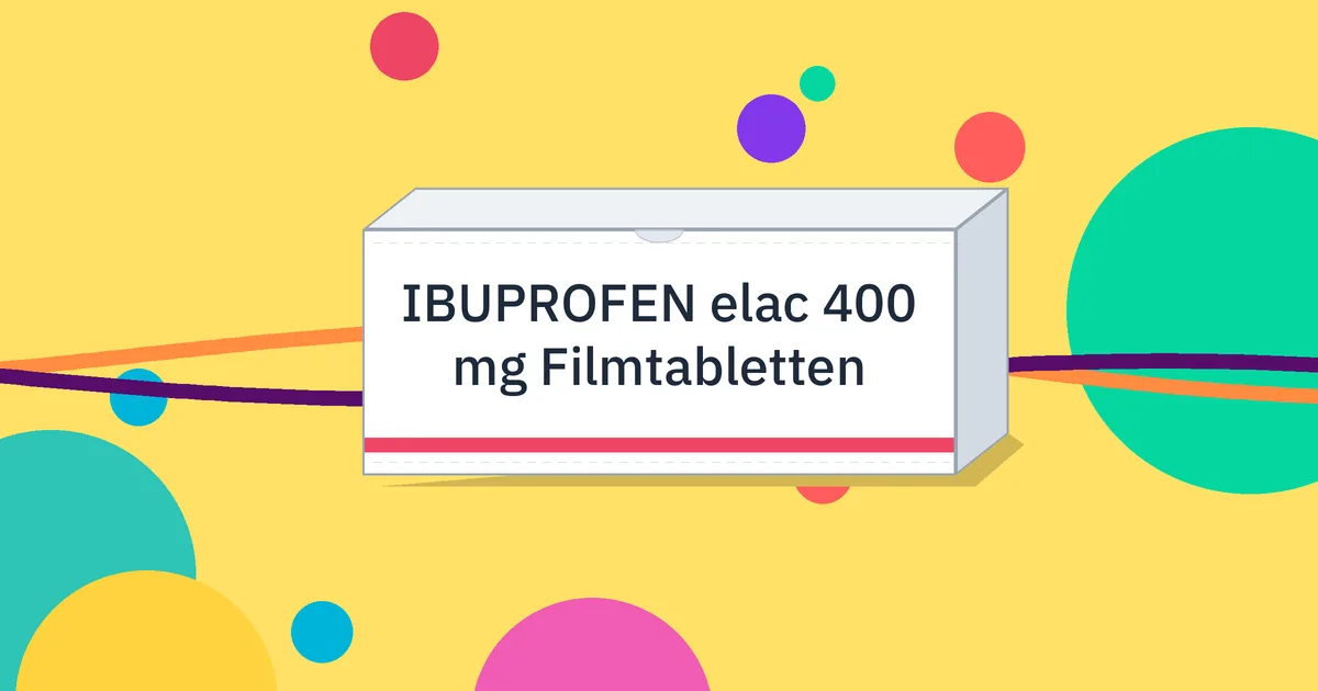 Symbolbild: Packung mit der Aufschrift IBUPROFEN elac 400 mg Filmtabletten (PZN 19375725) – Verfügbarkeit und Bezug in Apotheken in Frankfurt am Main