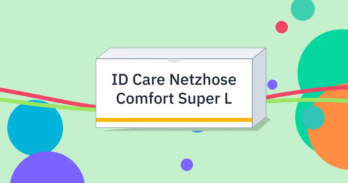 Symbolbild: Packung mit der Aufschrift ID Care Netzhose Comfort Super L (PZN 18874202) – Verfügbarkeit und Bezug in Apotheken in Frankfurt am Main