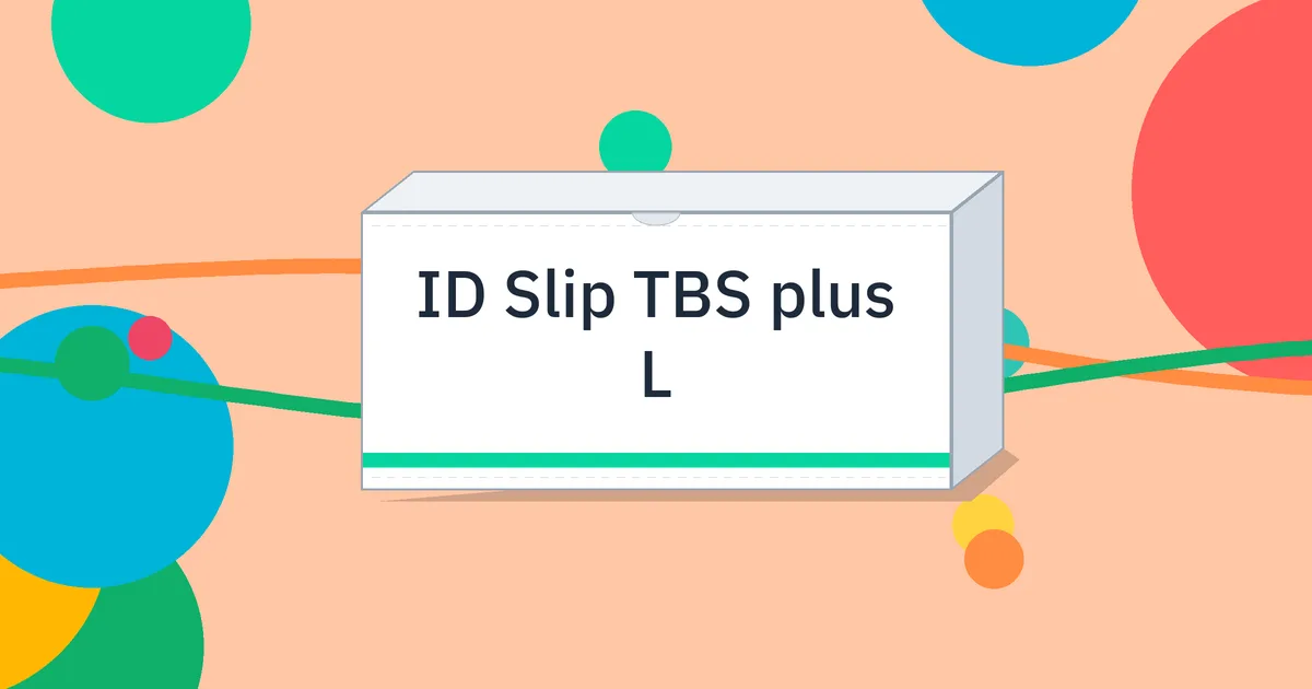 Symbolbild: Packung mit der Aufschrift ID Slip TBS plus L (PZN 16626641) – Verfügbarkeit und Bezug in Apotheken in Frankfurt am Main