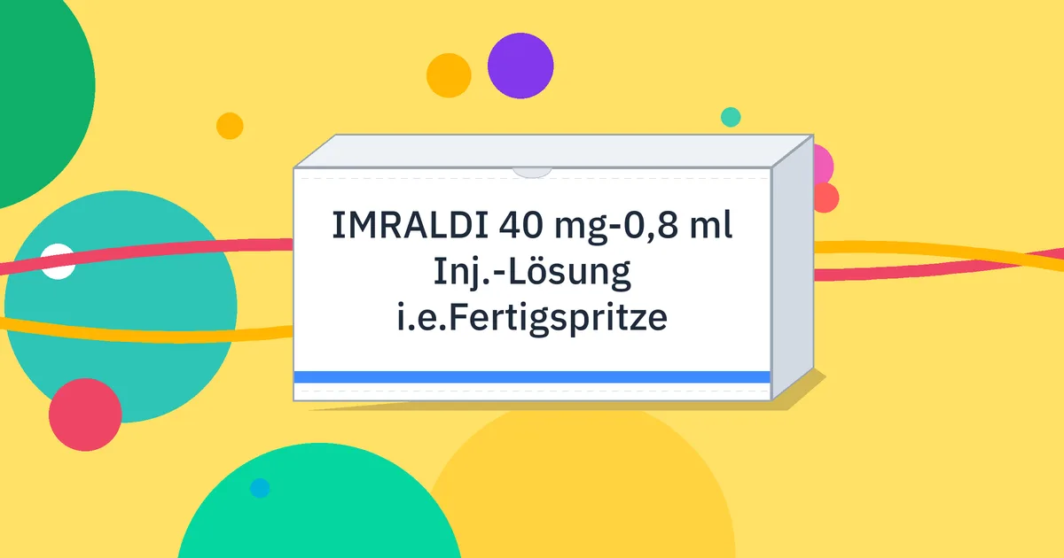 Symbolbild: Packung mit der Aufschrift IMRALDI 40 mg-0,8 ml Inj.-Lösung i.e.Fertigspritze (PZN 15300759) – Verfügbarkeit und Bezug in Apotheken in Frankfurt am Main